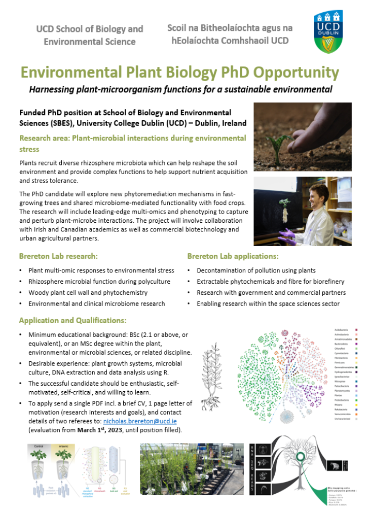 PhD opportunity - Plant-microbial interactions during environmental ...